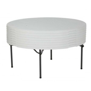 Lifetime 60-Inch Round Commercial Stacking Folding Table - White (280301)