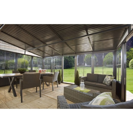 Sojag 10x13 Charleston Solarium Gazebo- Dark Gray (440-9163025)