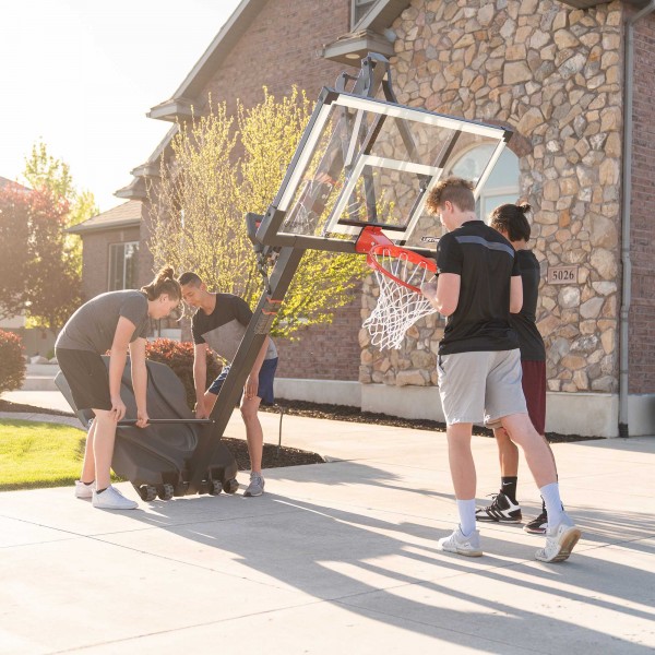 54-inch Tempered Glass Adjustable Portable Basketball Hoop (90734)