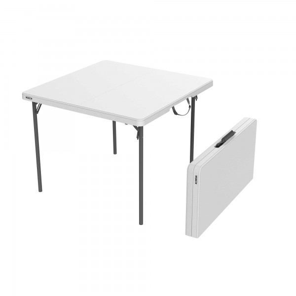 Lifetime 37-inch Square Fold-In-Half Table - White Granite (80884)