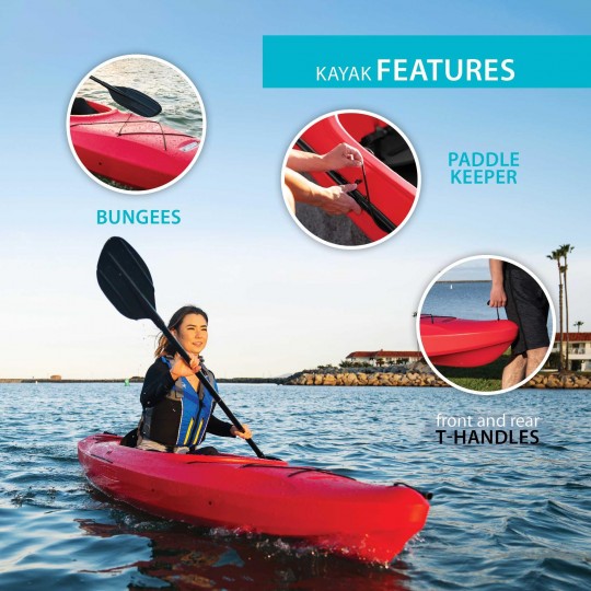 Lifetime Charger 100 Sit-In 10 ft Kayak w/ Paddle - Red (90963)