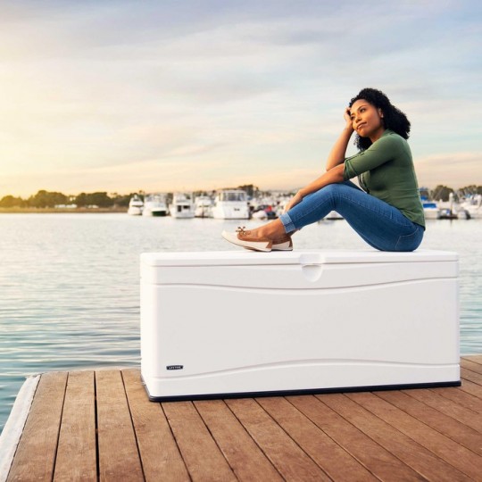 Lifetime 130 Gallon Marine Plastic Deck Box - Arctic White (60348)