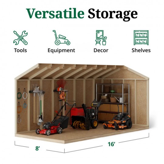 Little Cottage Co. 8x16 Value Workshop Wood Shed Kit (8x16-VWS-PC)