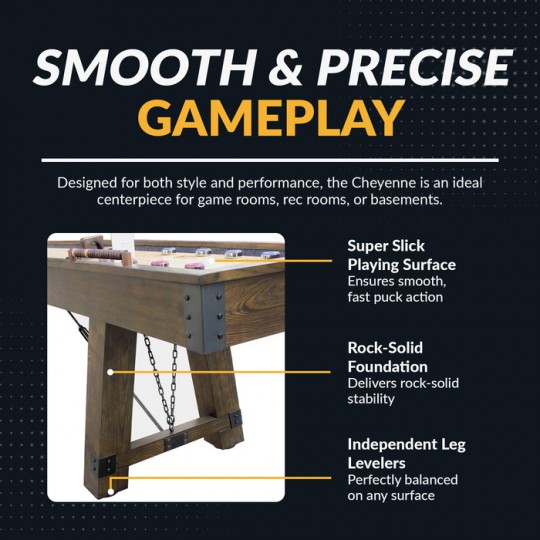 Hathaway Cheyenne 12-ft Shuffleboard Table - Rustic Oak (BG50354)