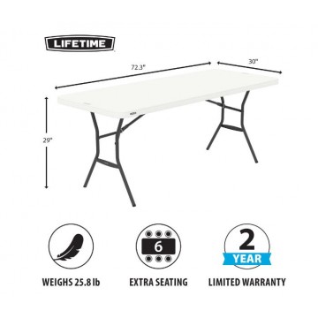 Lifetime 24-Pack 6ft Light Commercial Grade Tables - White (2924)
