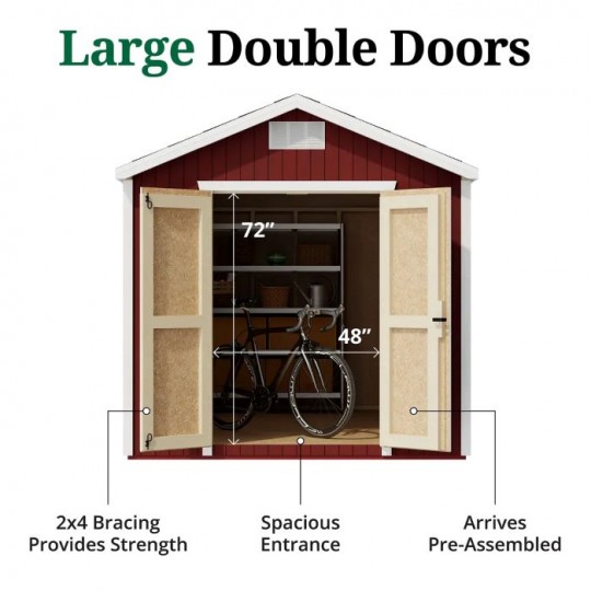 Classic Gable 8x8 Wood Storage Shed Kit (8x8 CGS-PC)
